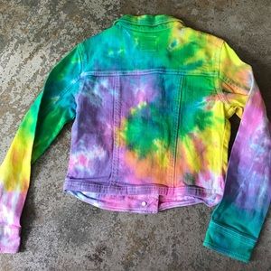 Old Navy | Jackets & Coats | New Boutique Tie Dye Pastel Denim Jacket ...